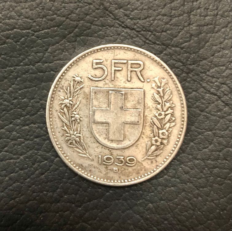 Pièce de 5 CHF 1939 (Gebraucht) in Cheyres für CHF 6 – mit Lieferung auf Ricardo kaufen