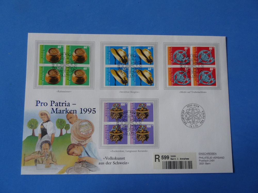 Grossbrief Einschreiben Pro Patria 1995 (Neu (gemäss Beschreibung)) in Bürchen für CHF 4 – mit ...