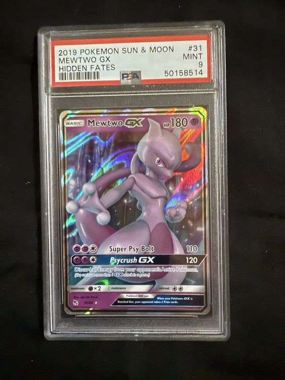 Pokemon Karte: Mewtwo GX - Hidden Fates - PSA 9 Mint (Neu (gemäss ...