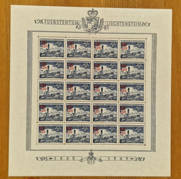 FL 1952 Bogen "Kirche Bendern" Kat.:310 ** (Neu (gemäss Beschreibung ...