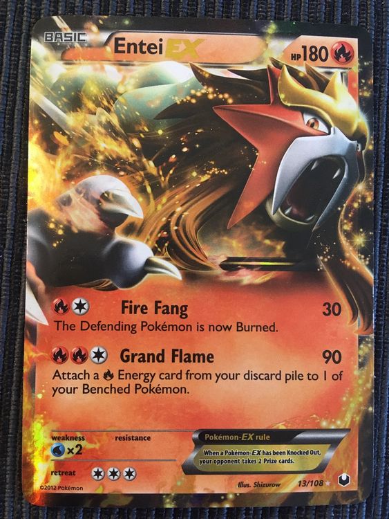 Pokemon Entei EX Black & White 2012 excellent (Neu (gemäss Beschreibung ...