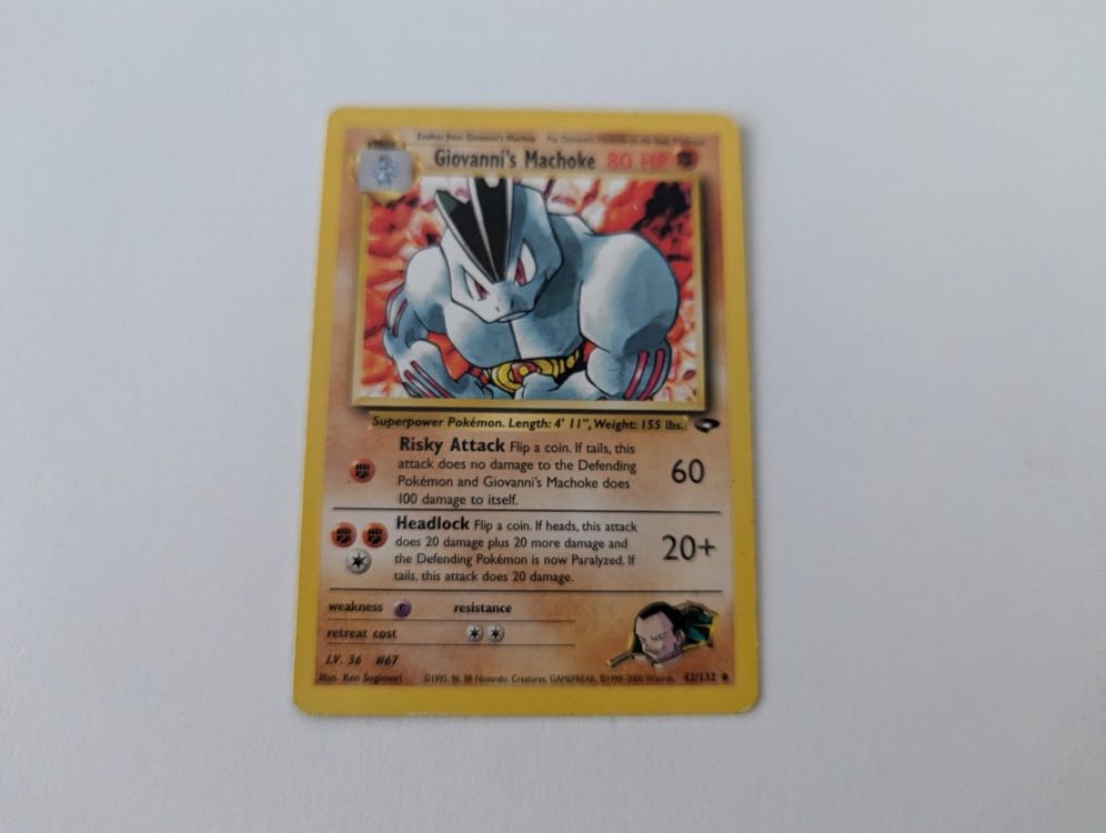Pokemon Gym Challenge Giovanni's Machoke 42/132 Card | Kaufen auf Ricardo