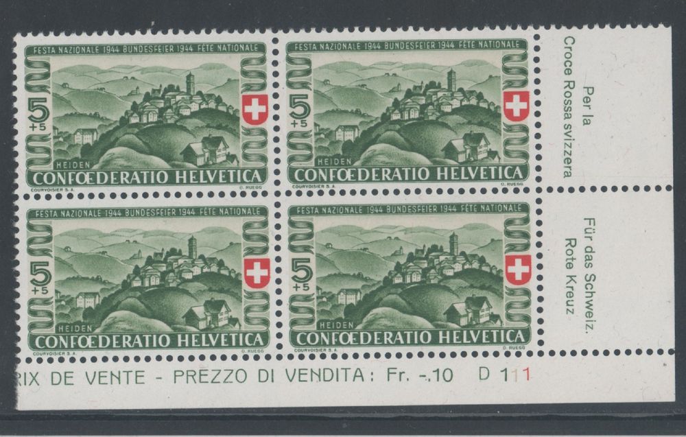 PP 22 Viererblock mit nicht katalogisiertem Plattenfehler ** (Neu (gemäss Beschreibung)) in ...