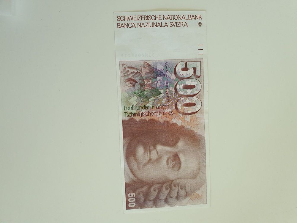 500er Note Albrecht von Haller Jg 1992 (Gebraucht) in Baden für CHF 600 ...