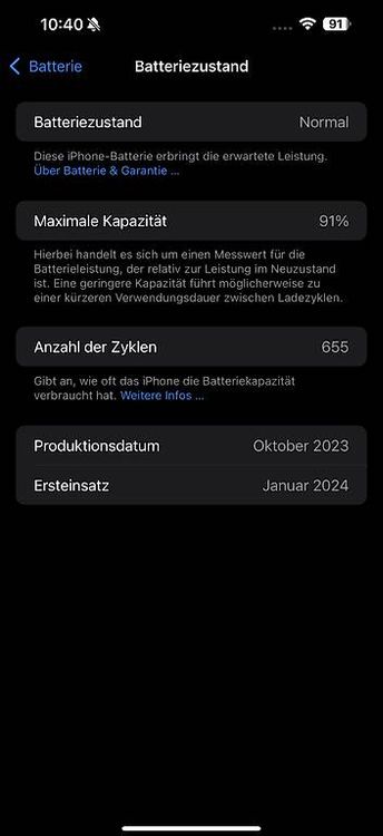 iPhone 15 Pro Max 512GB - 91% Akku - Kratzer am Display (Gebraucht) in ...