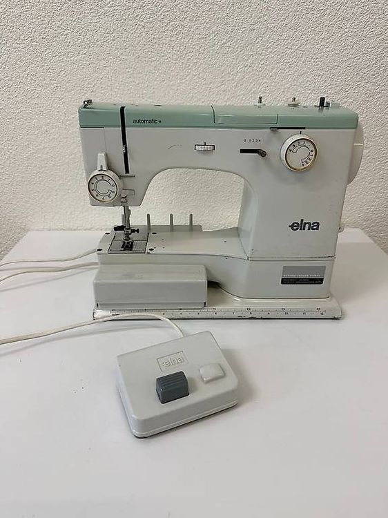 Vintage Nähmaschine Elna Automatic aus Metall mit Koffer (Gebraucht) in ...