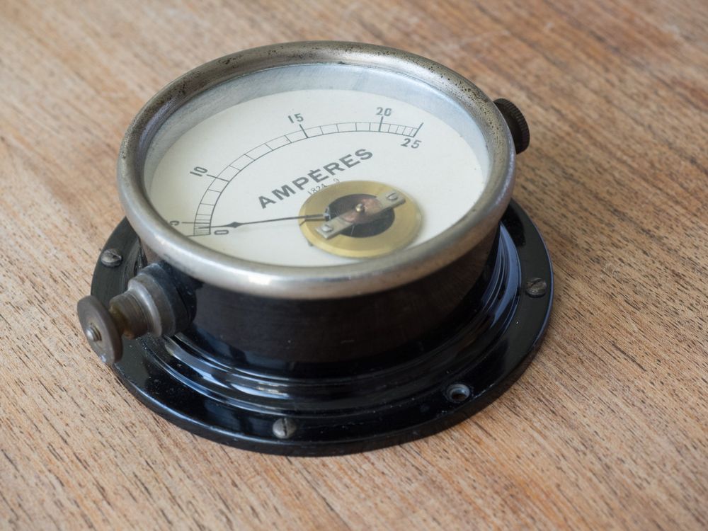 Ampère-Meter 1824_9 antik Messgerät Strom elektro Zeiger | Kaufen auf Ricardo