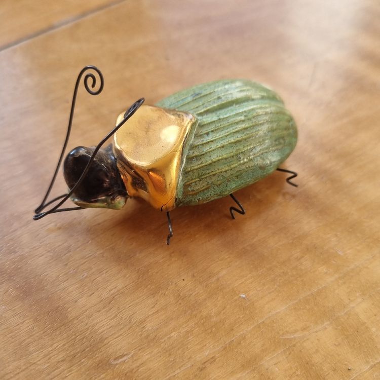 Wunderschöne Brosche Käfer grün gold vintage Schmuck (Gebraucht) in ...