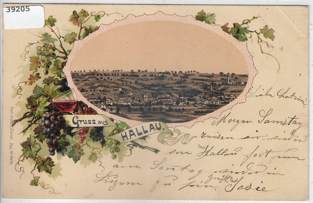 Gruss aus Hallau - Litho 1899 | Kaufen auf Ricardo