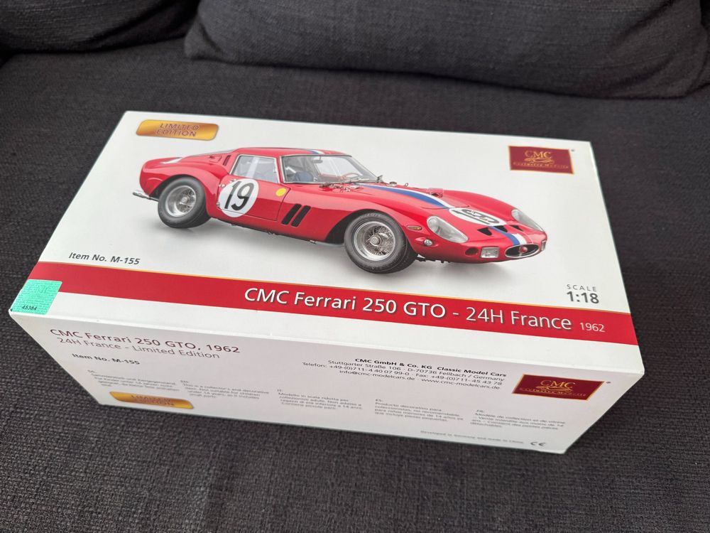 CMC 1/18 M-155 Ferrari 250GTO #19 Sieger GT Klasse Le Mans (Neu und originalverpackt) in Zürich ...