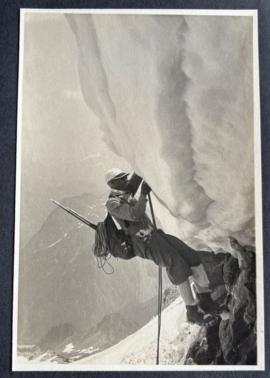 Antike Foto, Bergsteigen Bündner Berge Vazzeda Schrund (Gebraucht) in ...