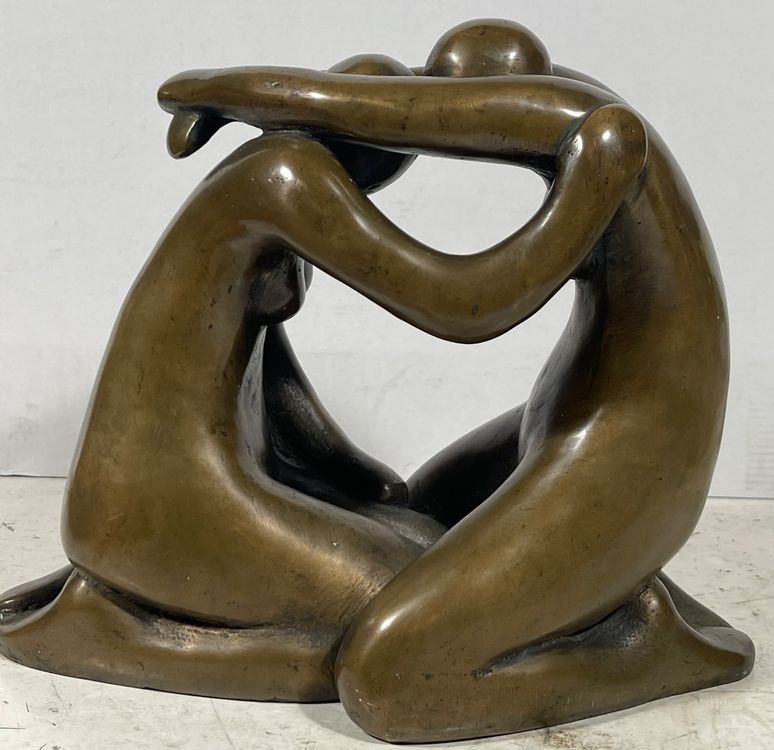 Grosse Bronze Paar Skulptur unleserlich Signiert | Kaufen auf Ricardo