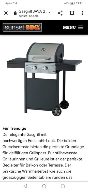 Sunset Bbq Java gass Grill | Kaufen auf Ricardo