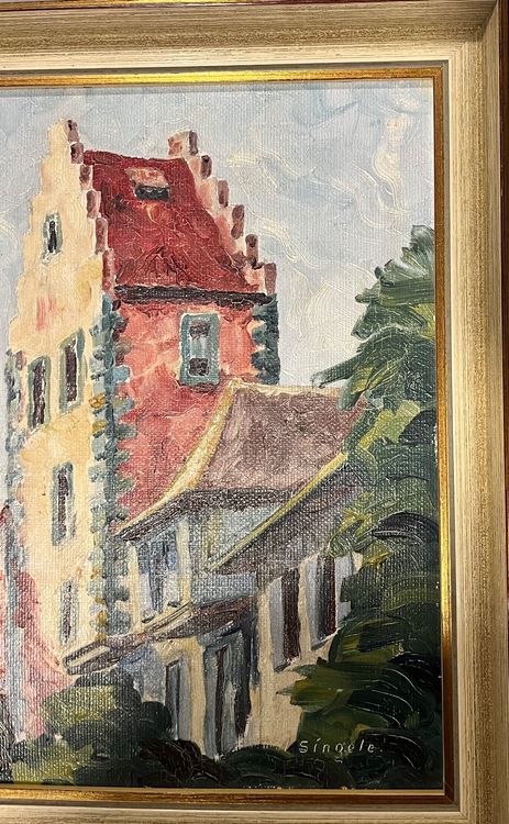 Dorf Ansicht Gemälde Signiert | Kaufen auf Ricardo