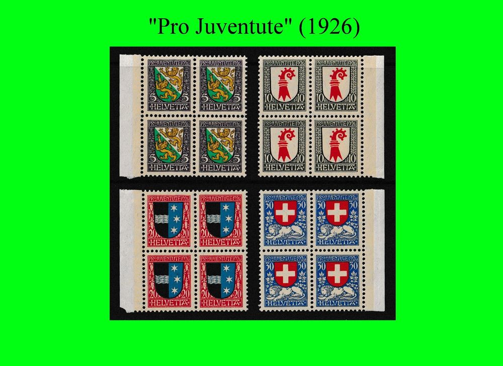 "Pro Juventute" Viererblöcke (1926) (Neu (gemäss Beschreibung)) in Dübendorf für CHF 5 – mit ...