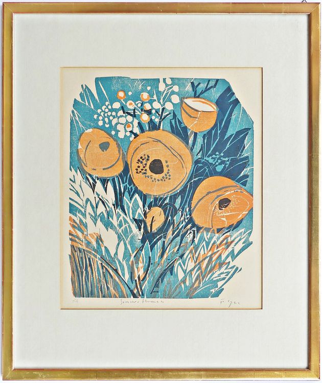 Andreas FELGER - Farbholzschnitt Sommerblumen Signiert | Kaufen auf Ricardo