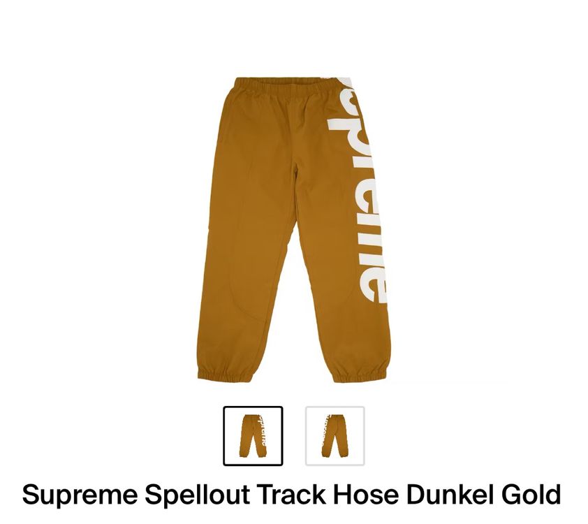 Supreme Spellout Track Hose, Gold, NEU! (Neu (gemäss Beschreibung)) in ...