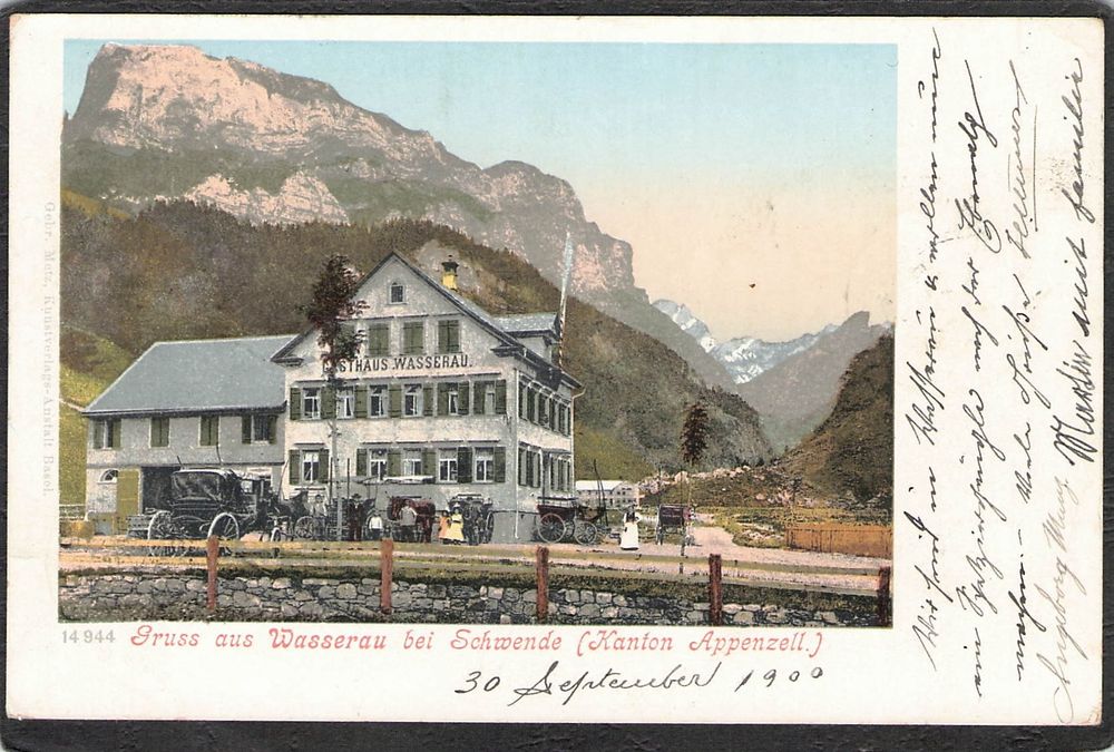 #Gruss aus Wasserauen AR ,gel. 1900 , Stabstempel Weissbad (Gebraucht) in Reichenburg für CHF 19 ...