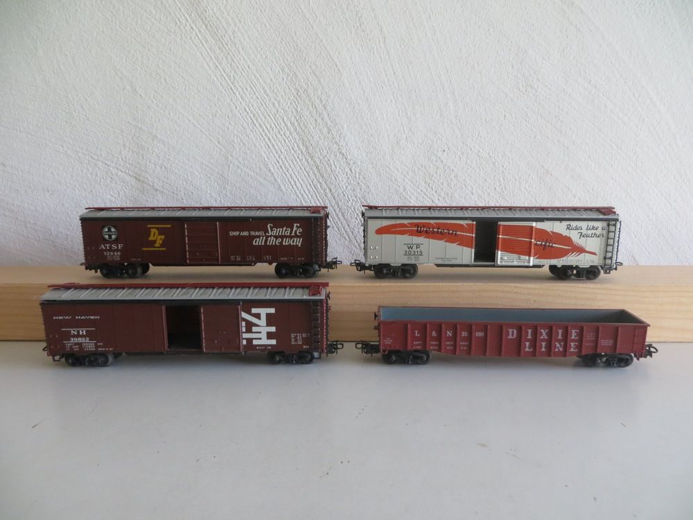 Märklin H0: Set mit 4 versch. US-Güterwagen, ohne OVP (Gebraucht) in St ...