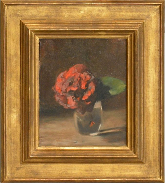 Werner Weber, Schweizer Kunst, Stillleben mit roter Rose | Kaufen auf Ricardo