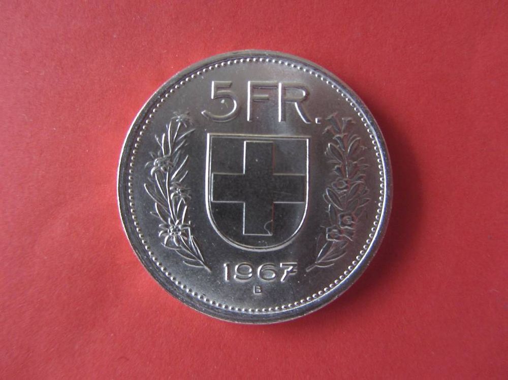 5 Franken Schweizer Münze Silber 1967 (Gebraucht) in Malters für CHF 22 – mit Lieferung auf ...