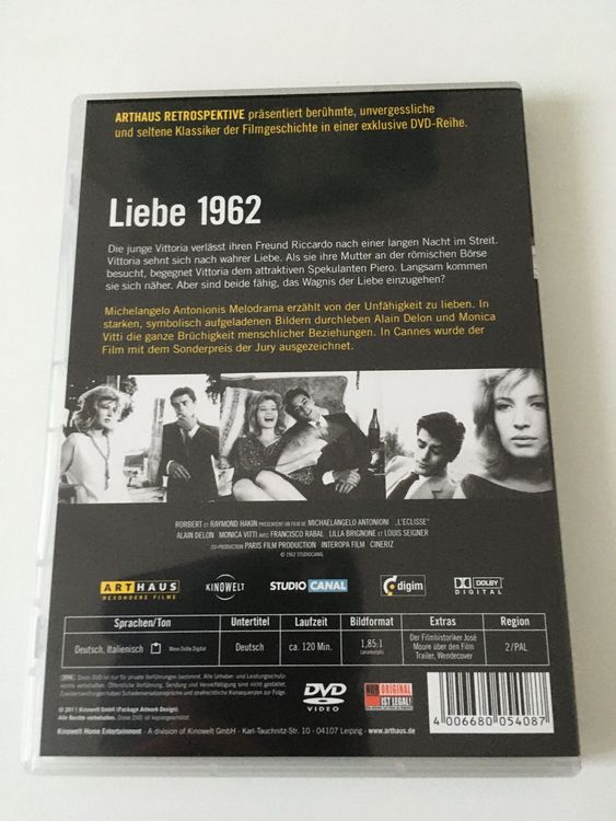 Liebe 1962 - Arthaus Retrospektive (DVD) Antonioni/Vitti | Kaufen auf ...