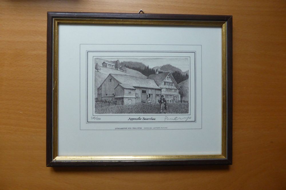 Paul Wyss - Lithographie - Appenzeller Bauernhaus, gerahmt | Kaufen auf Ricardo