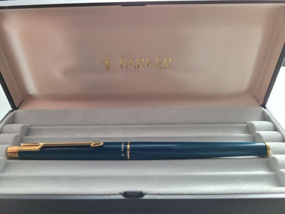 Parker Füllhalter Lack türkis dunkel, Feder B, Vintage | Kaufen auf Ricardo