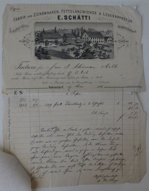 Rar!! Litho Briefkopf 1856 E.SCHÄTTI | Kaufen auf Ricardo