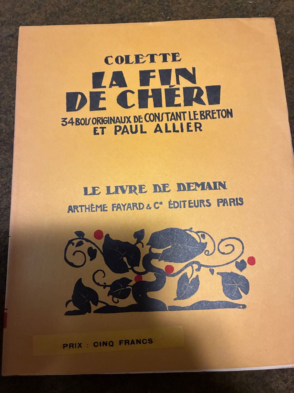 Französisches Heft "La Fin de Chéri" von Colette, antik (Gebraucht) in ...