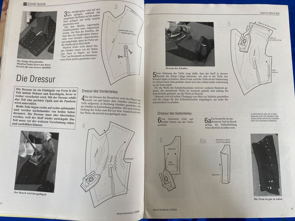 2xRundschau Herren Schnittmuster Frack 2 Hefte Mode Design (Gebraucht ...