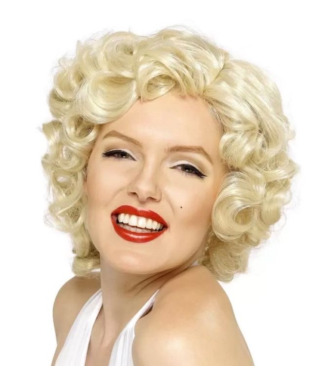 Hellblode Marilyn Monroe Perücke, Kurzahhaarperücke, gelockt (Neu und ...