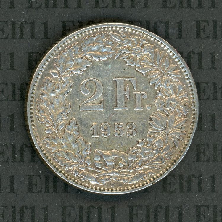 CHF___2.00 1953 vz 2 Franken (Gebraucht) in Widnau für CHF 22 – mit Lieferung auf Ricardo kaufen