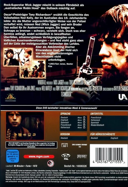 Ned Kelly, der Bandit (1970) Tony Richardson/Mick Jagger/DVD (Gebraucht ...