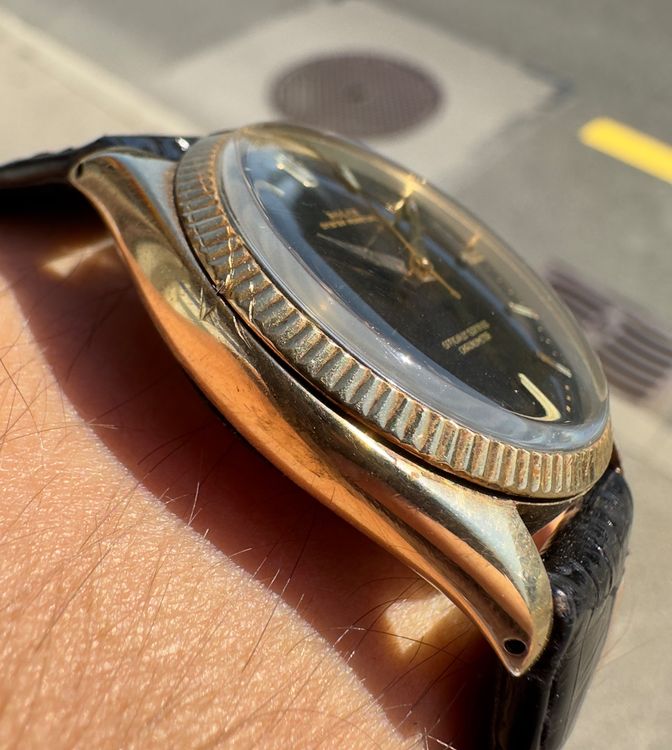 Rolex 6567 Gold Black Gilt Dial Homme - Herren | Kaufen auf Ricardo