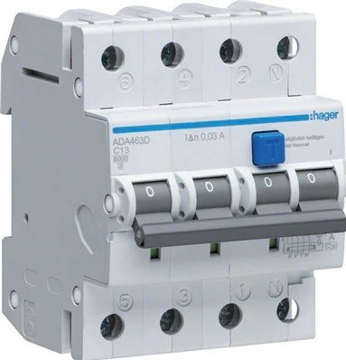 Hager ADA463D FI/LS Sicherung 4P C13 13A 30mA (Gebraucht) in Bätterkinden für CHF 30 – mit ...