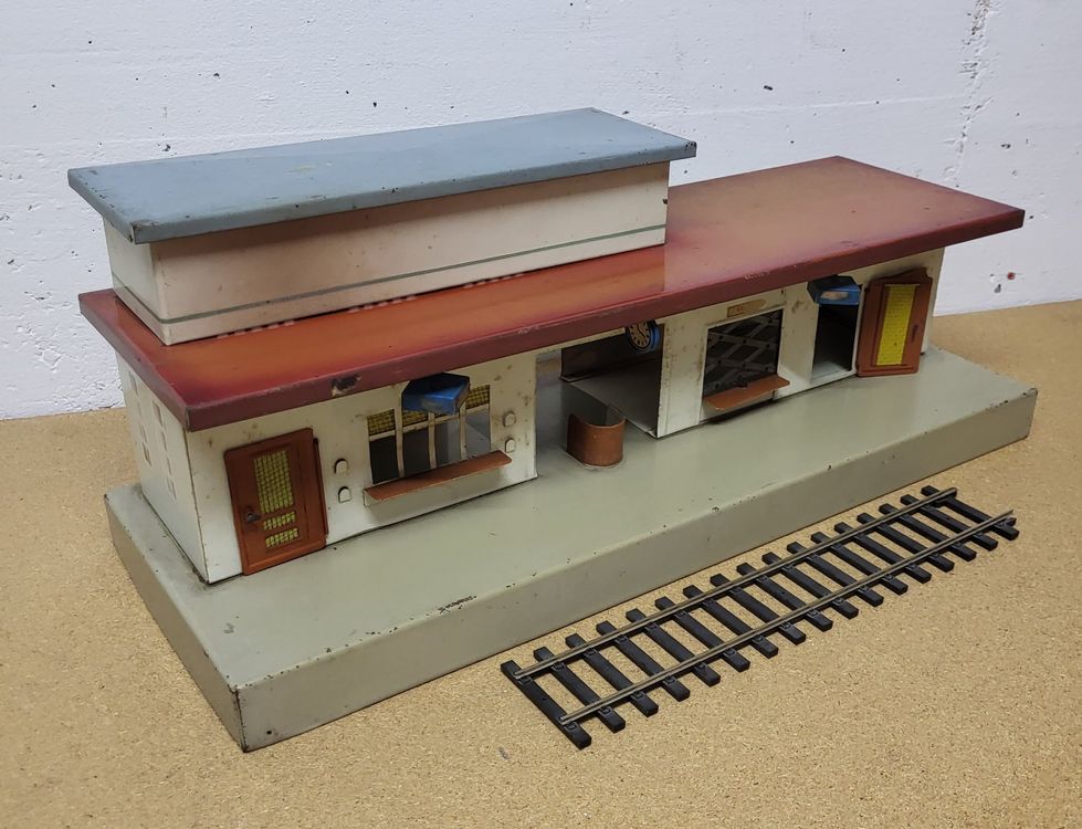 KIBRI - BAHNHOF - Spur 0 - (Antiker Blechbahnhof) - L=49cm (Gebraucht ...