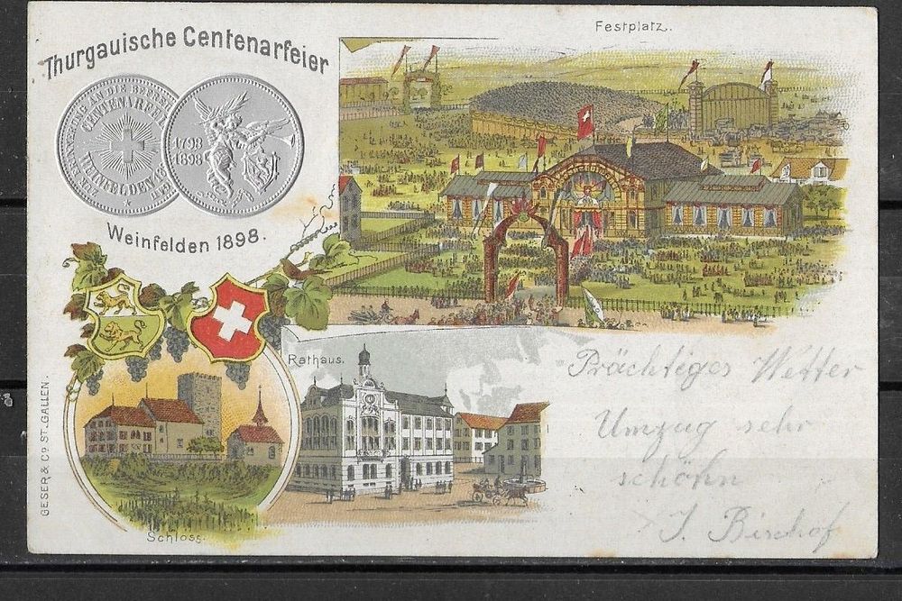 TG Weinfelden 1898 Thurgauische Centenarfeier (Litho) (Gebraucht) in Schocherswil für CHF 12 ...