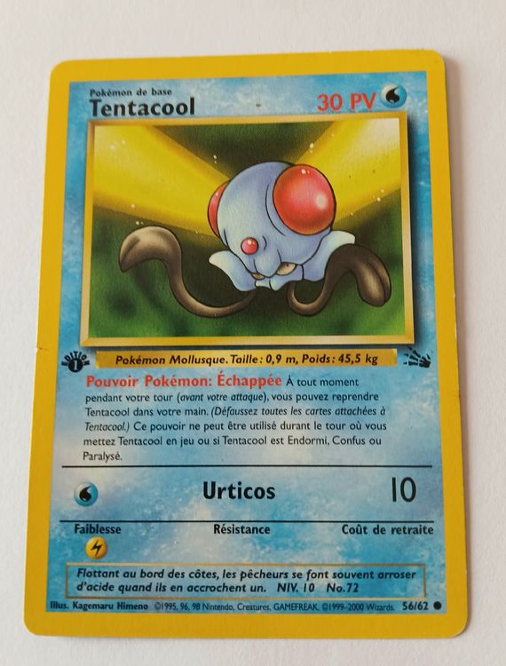 Carte Pokémon Tentacool 56/62 Fossil Edition 1 FR 2000 (D'occasion) à Les Sciernes d'Albeuve ...