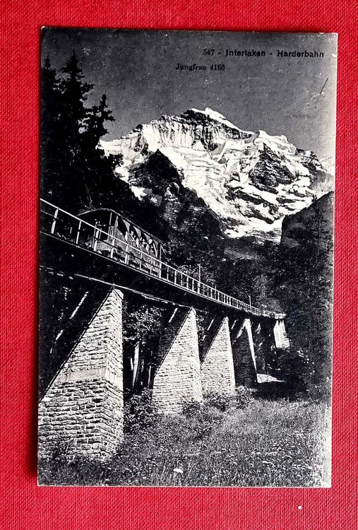 Interlaken - Harderbahn auf der Brücke - 1912 | Kaufen auf Ricardo