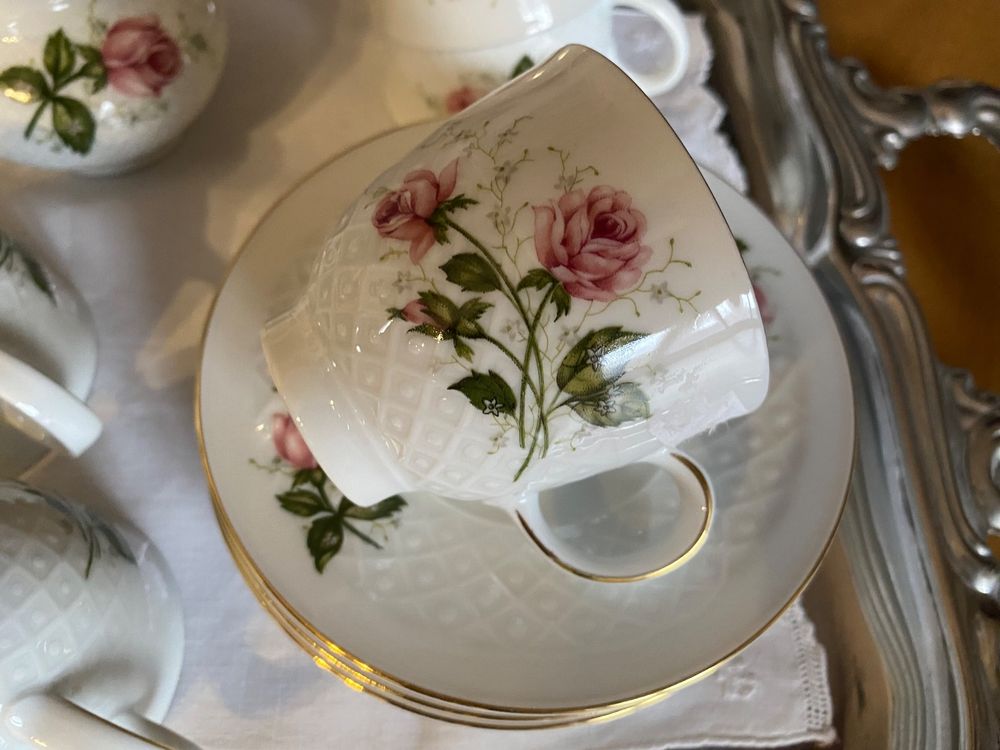 Rosen Kaffee Service Set Deko shabby vintage Porzellan | Kaufen auf Ricardo