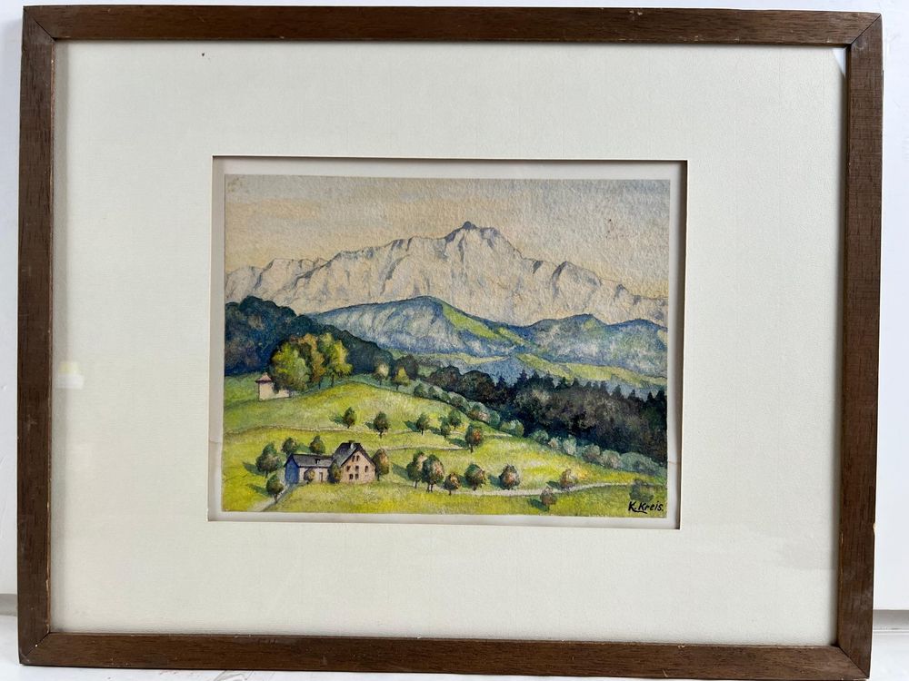 Berglandschaft Aquarell Signiert. (Gebraucht) in Neuhausen am Rheinfall für CHF 15 – mit ...