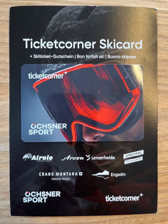 Ticketcorner Skicard inkl. Gutschein für ein Tagesticket (Gebraucht) in ...