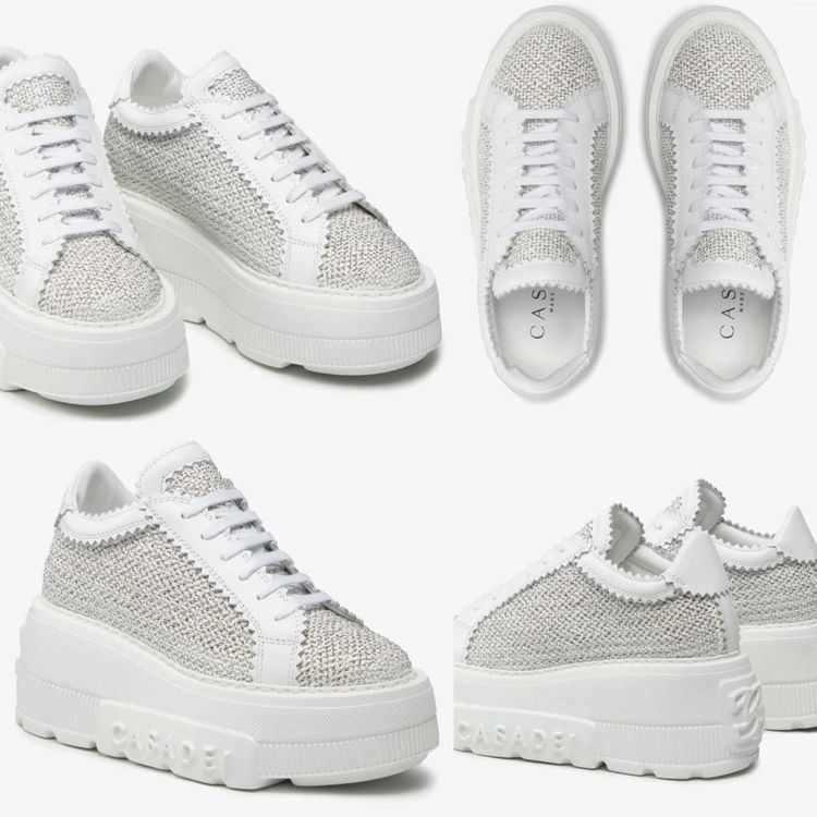 Casadei, Damen Sneakers, Nexus Hanoi, Gr.36, Weiss & Silber (Gebraucht ...