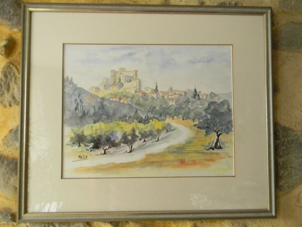 aquarelle village de Provence signée Melie (Neu (gemäss Beschreibung)) in Bournens für CHF 180 ...