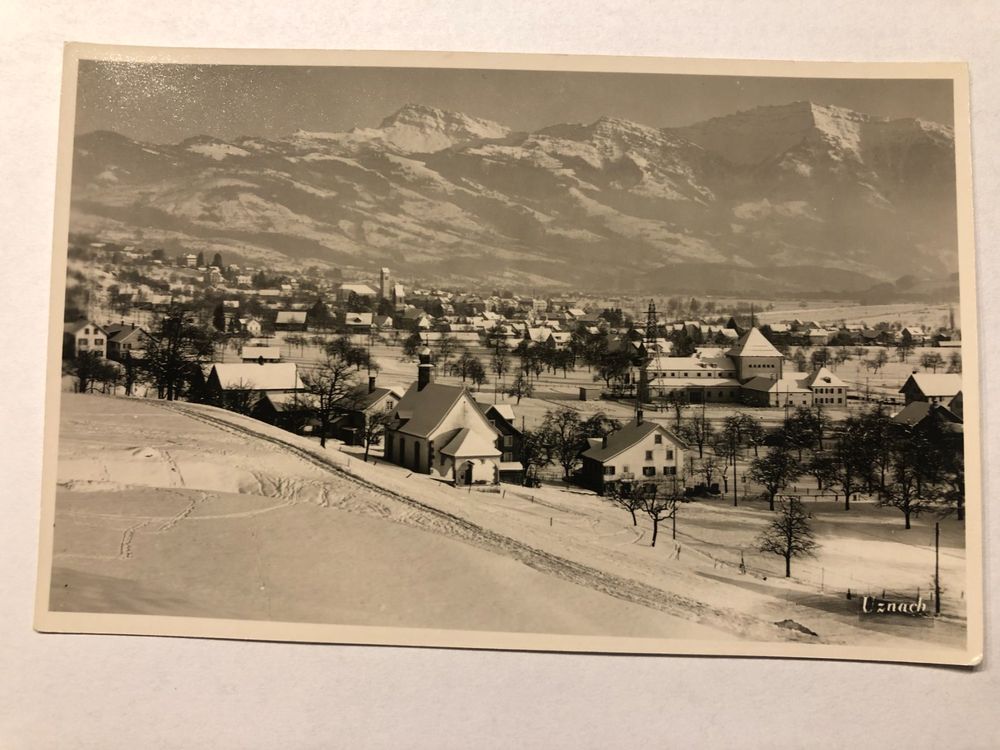 Uznach im Winter (Schneelandschaft) Fotokarte (Gebraucht) in Pfäffikon ...