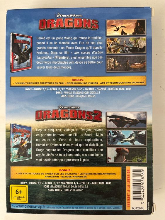 DRAGONS 1 & 2 (FR/EN) DVD 📀 (Neu (gemäss Beschreibung)) in Sierre für CHF 9.95 – mit Lieferung ...
