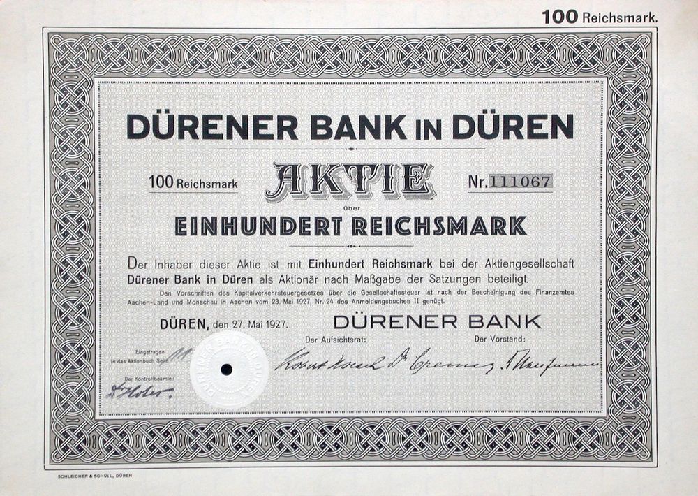 Dürener Bank in Düren - 1927 | Kaufen auf Ricardo