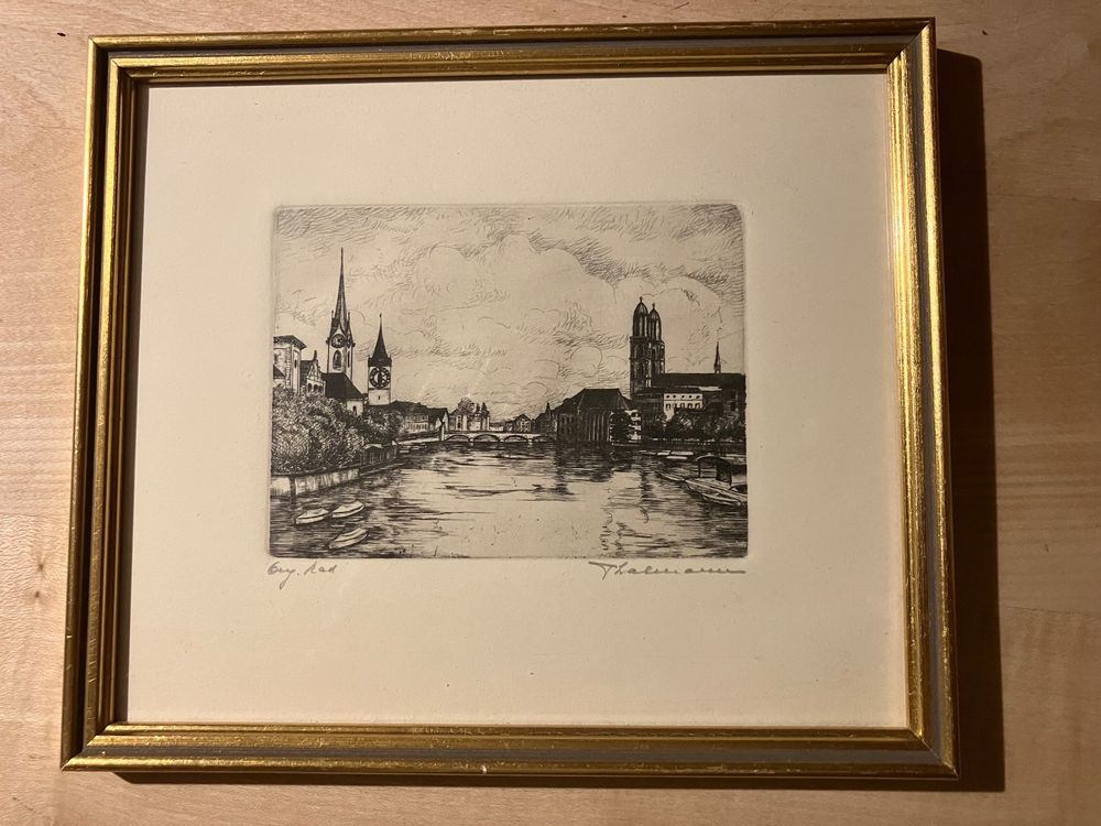 Original Radierung Zürich | Kaufen auf Ricardo