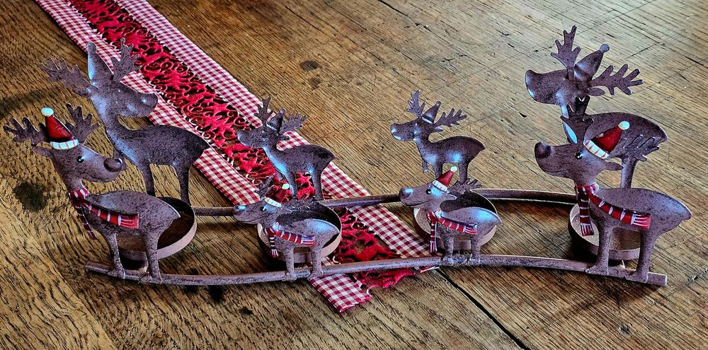 Rustikaler Rentier-Kerzenstaender, Weihnachten Deko Metall (Gebraucht ...
